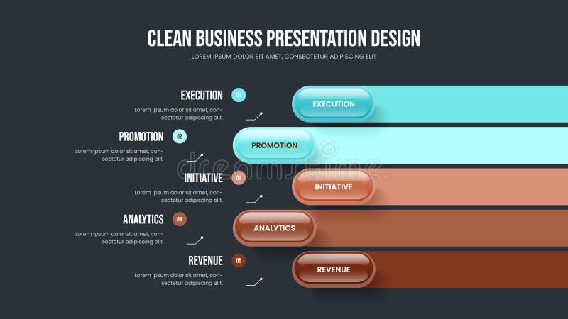 Visual Development 5 Option Infographic Slide Design Stock Vector ...