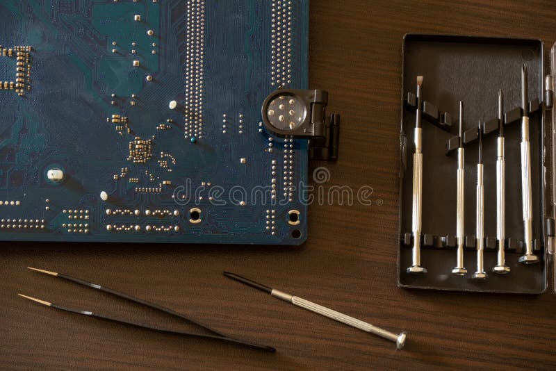 Visual Diagnosis of a Computer Stock Image - Image of background ...