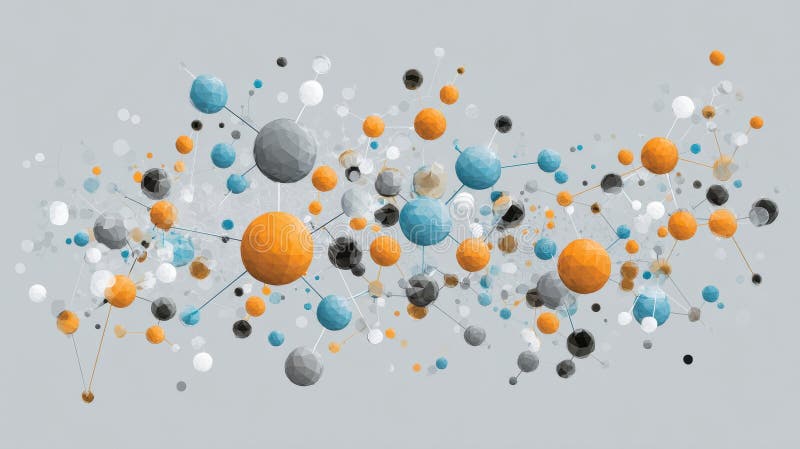 Visual Representation of Interconnected Spheres and Nodes in Vibrant ...