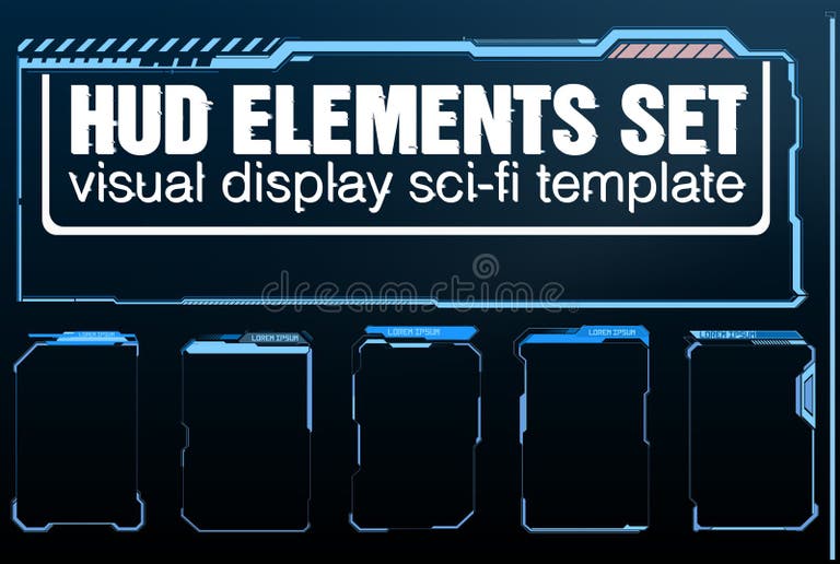 Visual Display Sci-fi Template Featuring HUD Elements Set for ...