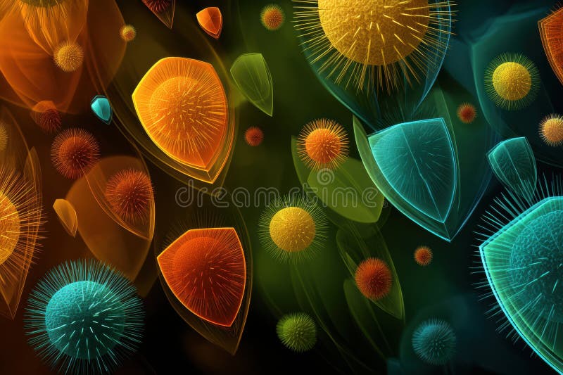 Colorful Abstract Representation of a Healthy Immune System with Shield ...