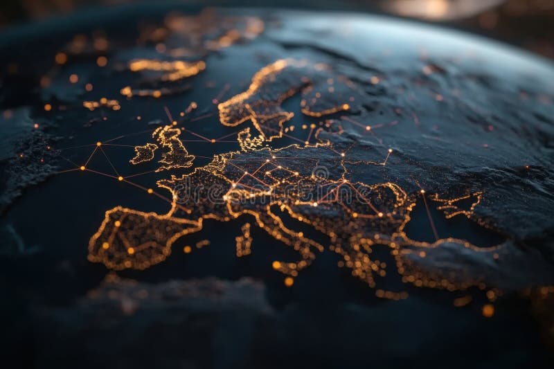 Connections Across Europe Illuminated by Nighttime Lights Showcasing ...