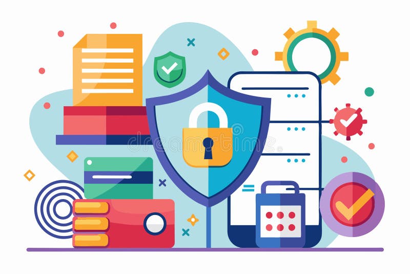 This Visual Displays Various Symbols Representing Data Protection ...