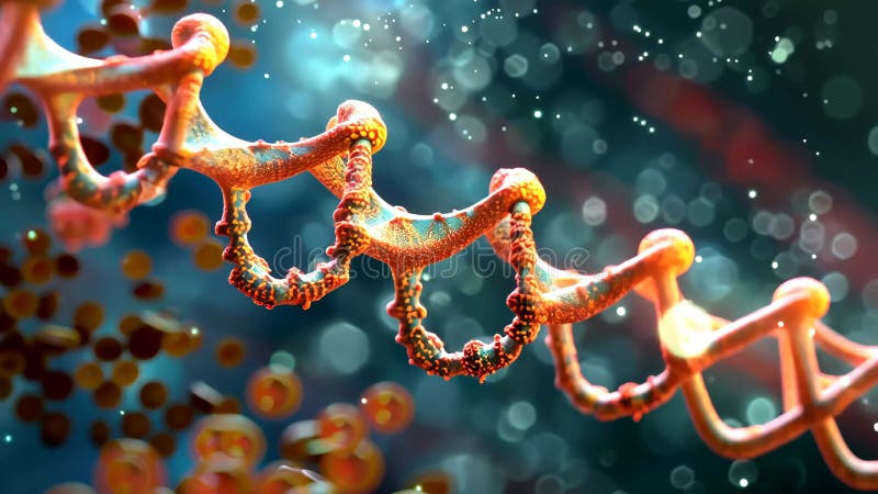 This Visual Displays a Vibrant RNA Strand Rendered in Detail ...