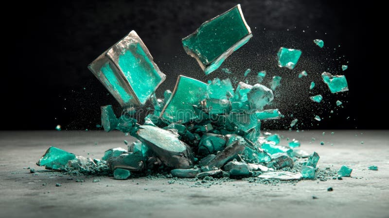 A Visual of a Distressed Ground Breaking Apart with Glowing Blue Lights ...