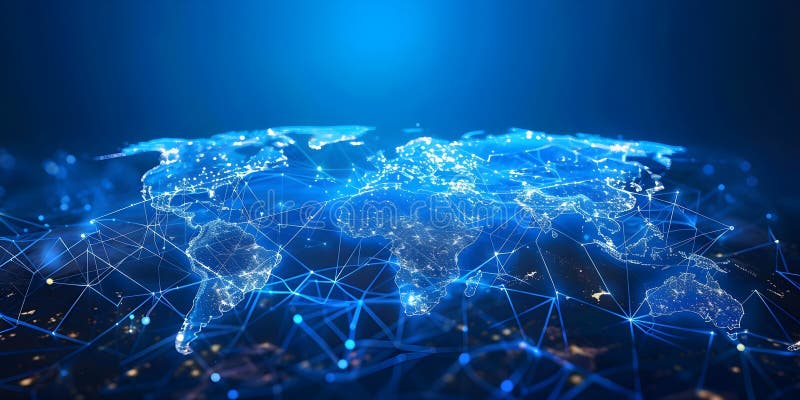 Visual Earth Network Map Shows Global Connectivity and Communication on ...