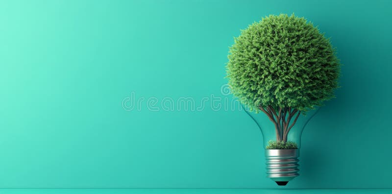 A Visual of an Eco-friendly Lightbulb, Highlighting Renewable and ...