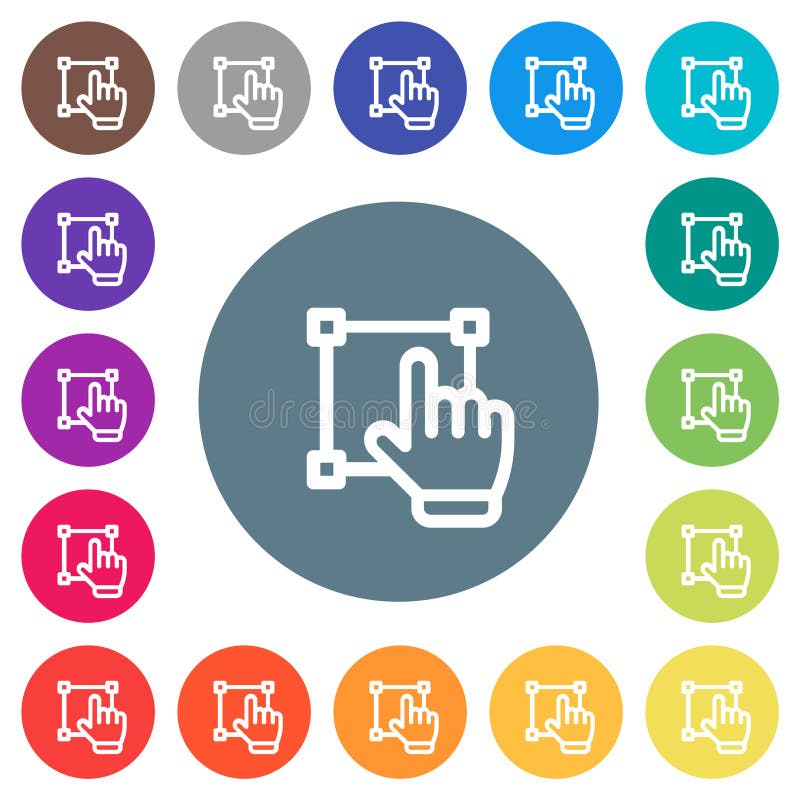 Visual Editing Outline Flat White Icons on Round Color Backgrounds ...