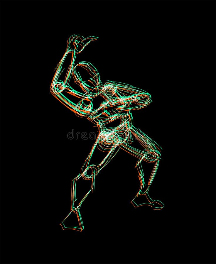 Visual Effect of Body Dancing Stock Vector - Illustration of active ...