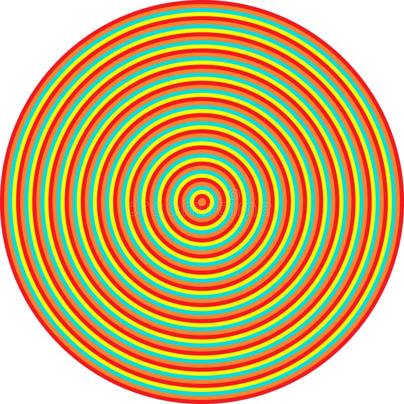Visual Effect Created by Neon Red, Orange, Turquoise and Yellow Circles ...