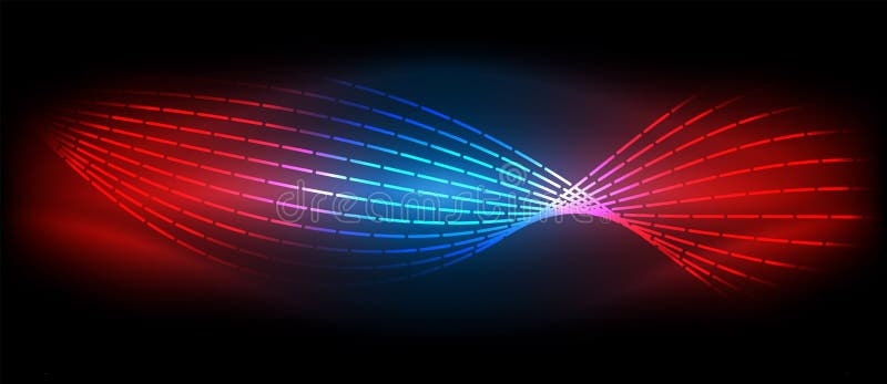 Visual Effect Lighting in Red, Blue, and White Waves on a Black ...