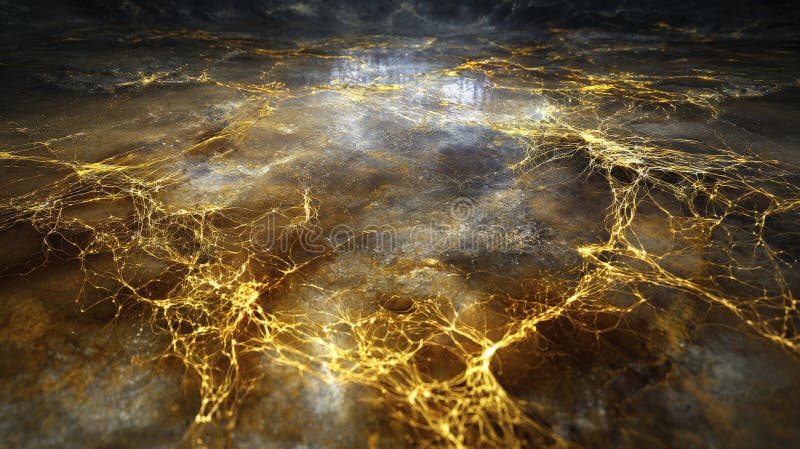 Visual Elegance Golden Lines Ripple Across Textured Surface in Abstract ...