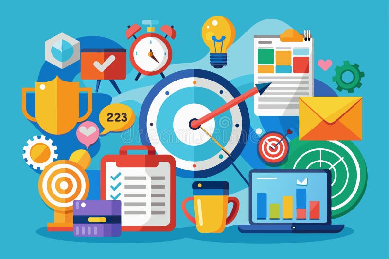 Visual Elements Highlight Essential Time Management Tools for Meeting ...