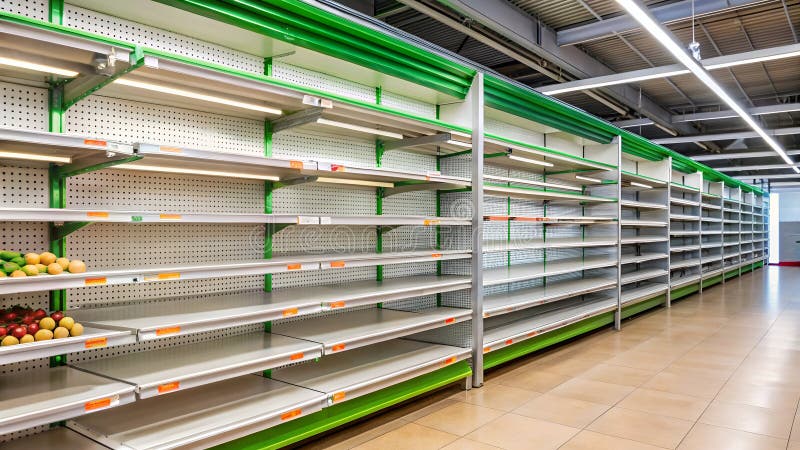 Empty Grocery Store Shelves with No Products Stock Illustration ...