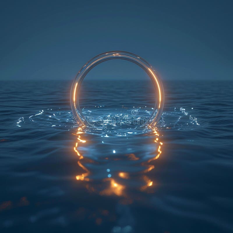 Visual Enchantment Light Illuminated Water Surface, Rendered in ...