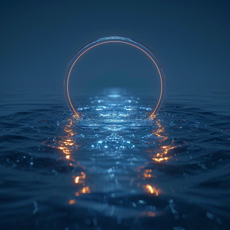 Visual Enchantment Light Illuminated Water Surface, Rendered in ...