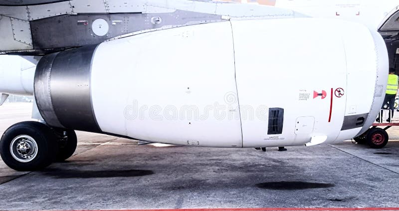 Visual Engine Check before Departure Stock Image - Image of apron, team ...