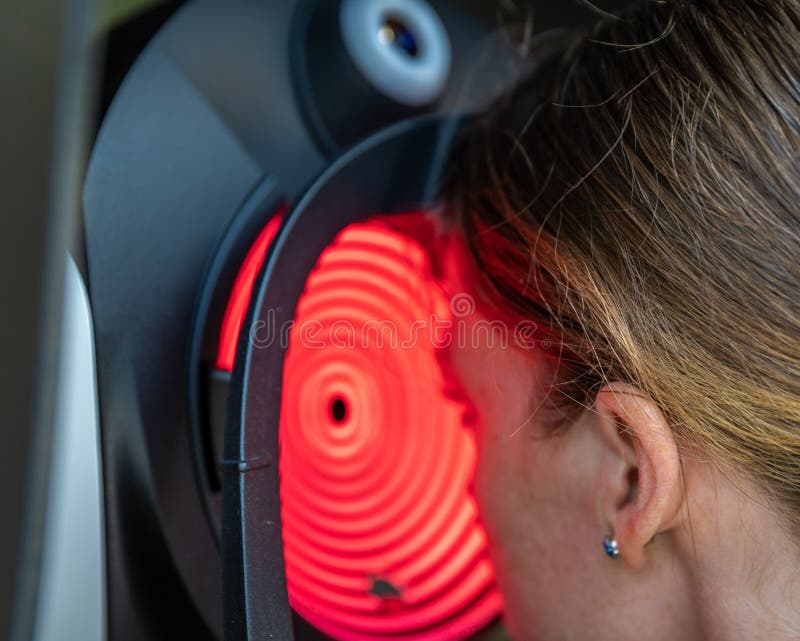 Visual Examination of the Eyes of a Young Woman at the Eye Clinic Stock ...