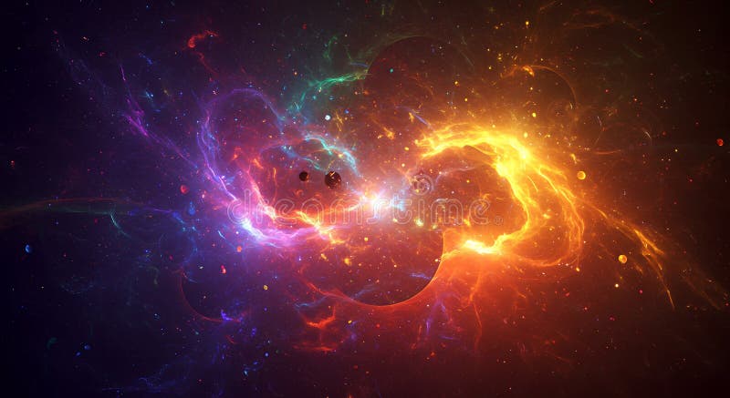 Cosmic Collision Unveiling Vibrant Nebulae Amidst Stardust Tapestry ...