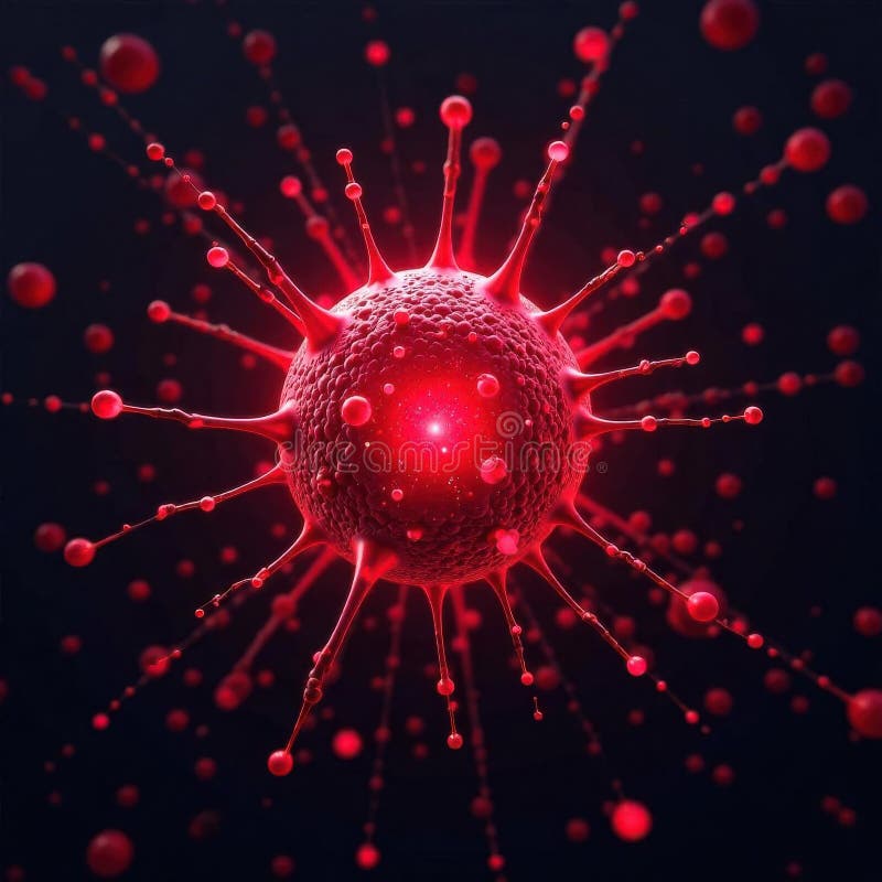 Visual Exploration of a Vivid Red Virus Against a Dark Cosmic Backdrop ...