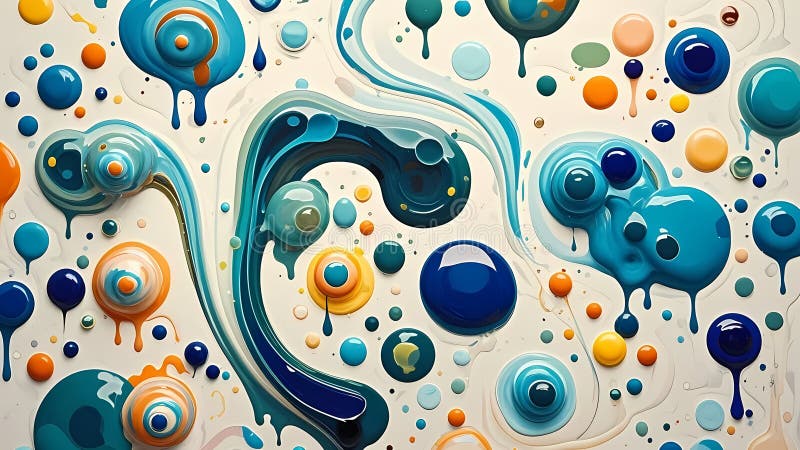 A Visual Feast of Abstract Water Droplet Paint Bubbles Stock ...