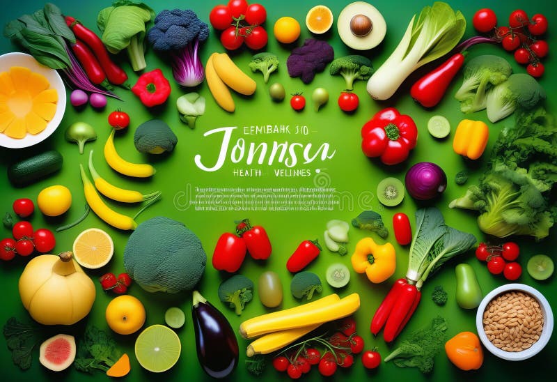 A Visual Feast for Health and Wellness Enthusiasts Stock Illustration ...