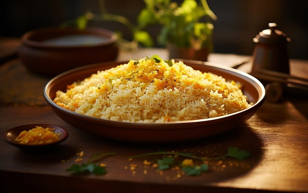 A Visual Feast: Very Pretty Fried Rice. Generative by AI Stock ...