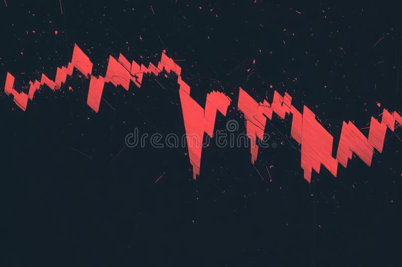 Broken Stock Chart Displays Significant Market Downturn in a Minimalist ...