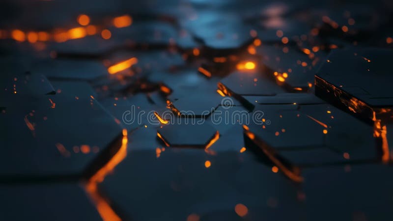 Dynamic Hexagonal Pattern with Glowing Elements Showcases Modern Design ...