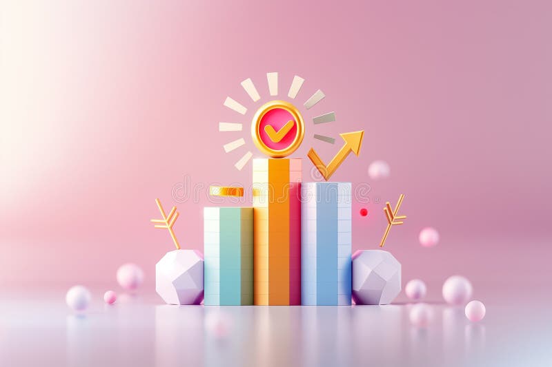 The Visual Features a Modern 3D Bar Graph with Rising Bars, a Check ...