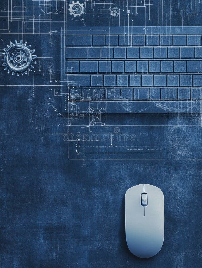 This Visual Features a Sleek Keyboard Accompanied by a Computer Mouse ...