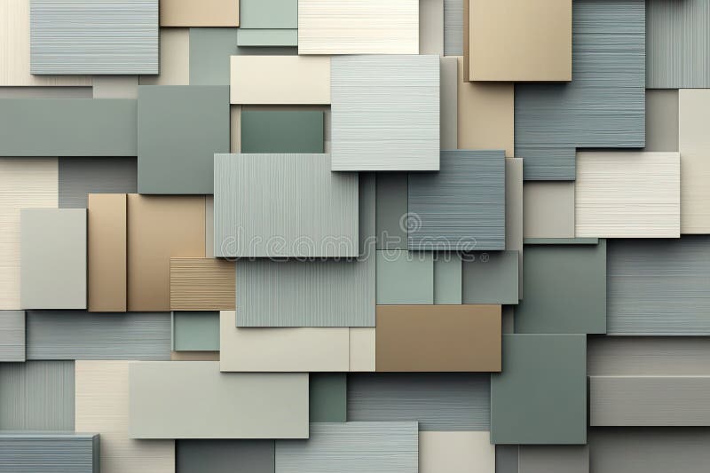 The Visual Features Stacked 3D Blocks in Various Neutral and Metallic ...