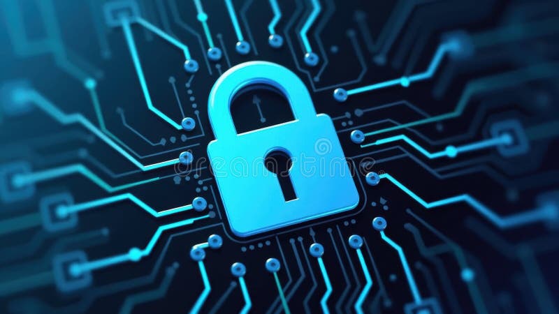 The Visual Features a Stylized Lock Icon at the Center, Surrounded by a ...