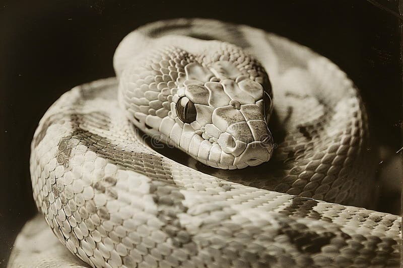 Visual Featuring a Snake with an Old Illustration, in White, High ...