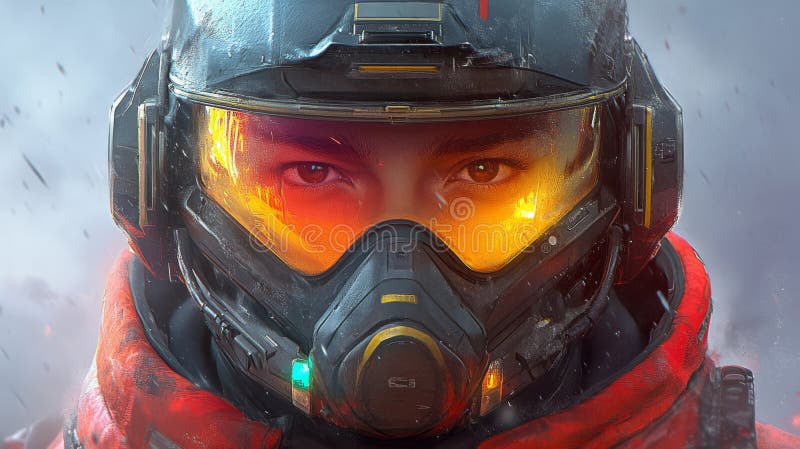 A Visual of a Fighter Pilot in a Cockpit, Equipped with Goggles Stock ...