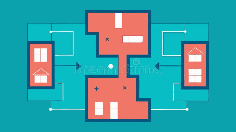 Visual Floor Plan a Topdown View of a Home Layout Marking Pathways Door ...