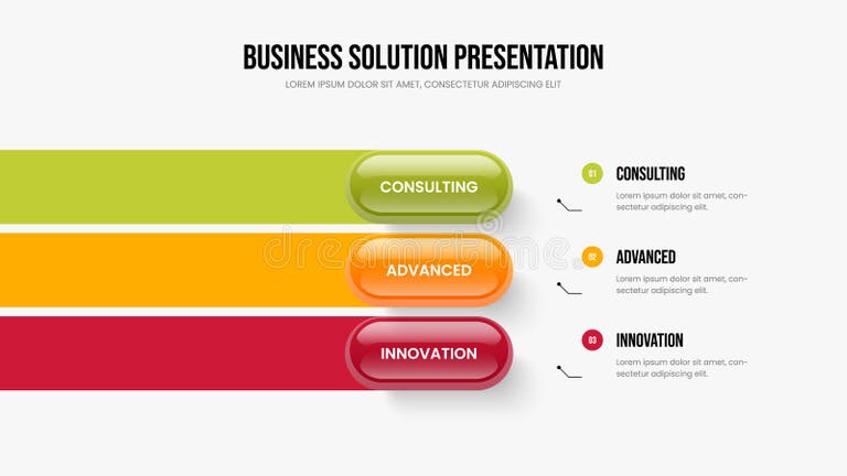 Visual Forecast 3 Element Diagram Slide Design Stock Vector ...
