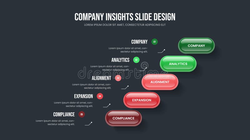 Visual Forecast 5 Element Infographic Slide Template Stock Vector ...