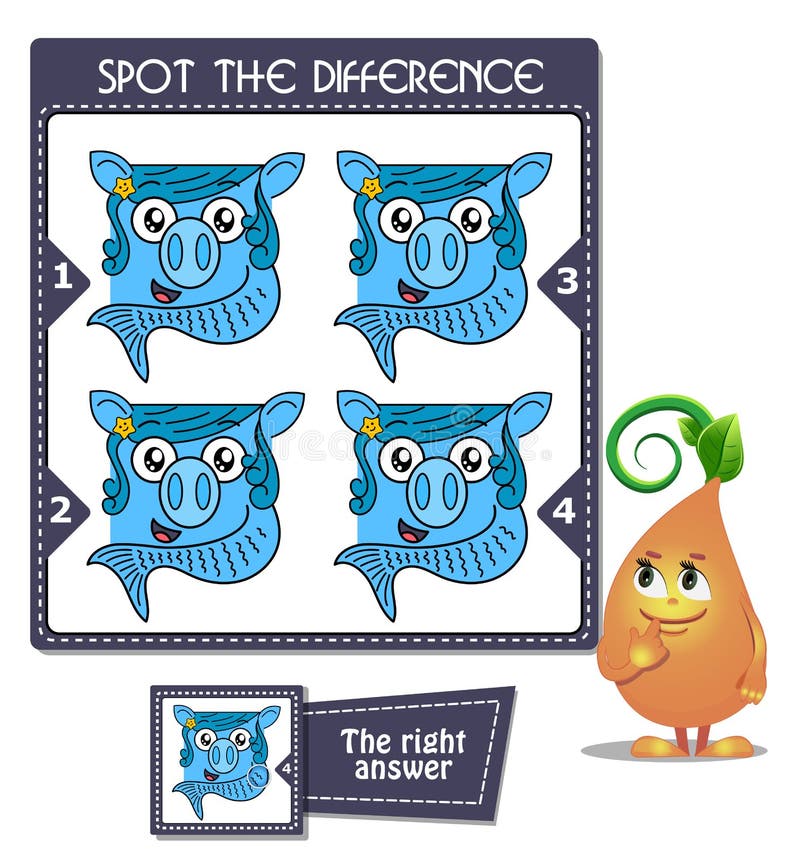 Spot the difference fish stock illustration. Illustration of children ...