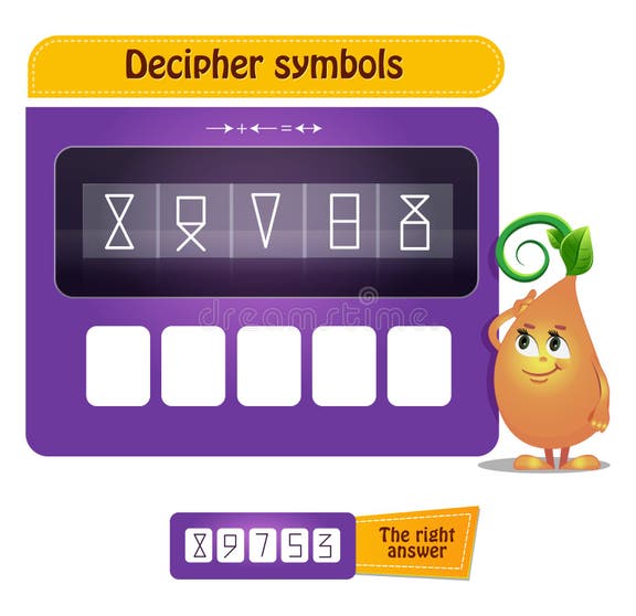 Visual Game Decipher Symbols Stock Illustration - Illustration of ...