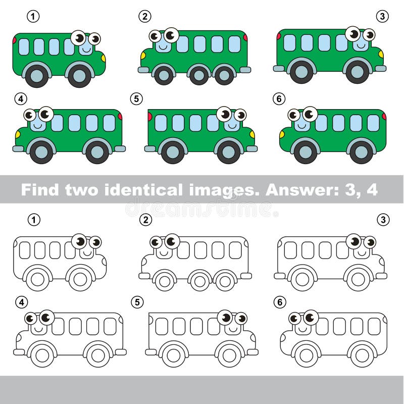 Bus Find Difference Stock Illustrations – 21 Bus Find Difference Stock ...