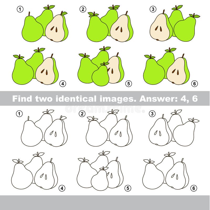 Visual Game. Find Hidden Pair of Objects. Stock Vector - Illustration ...