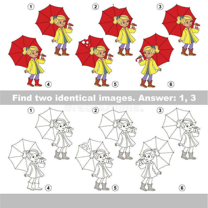 Visual Game for Kids To Find Hidden Couple of Objects. Stock Vector ...