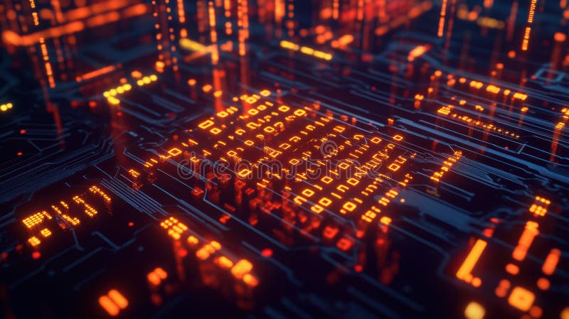 Technology Circuit Banner Design with Cyber Innovation Themes Stock ...