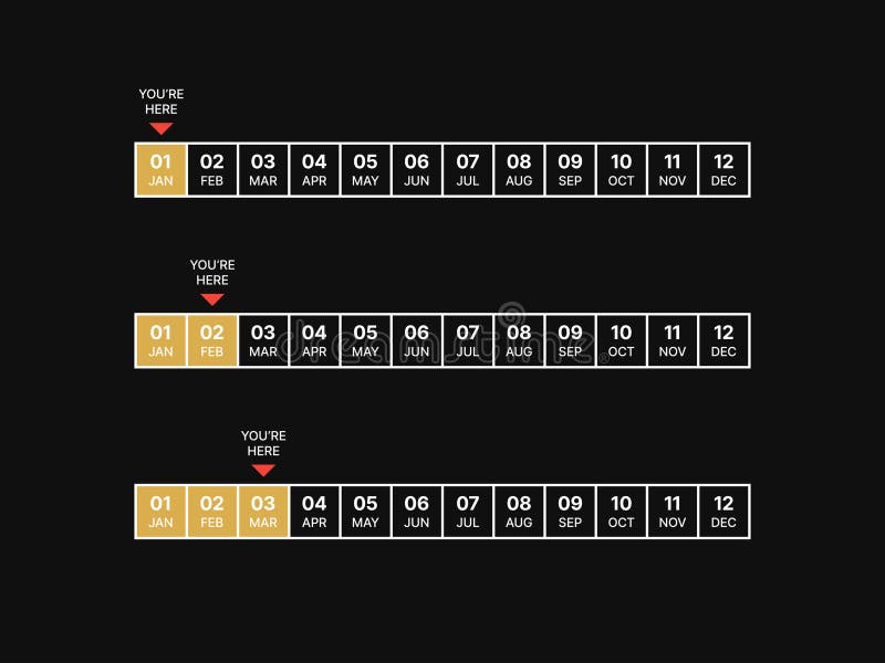 Visual Guidance for January To March. Vector Illustration Stock ...