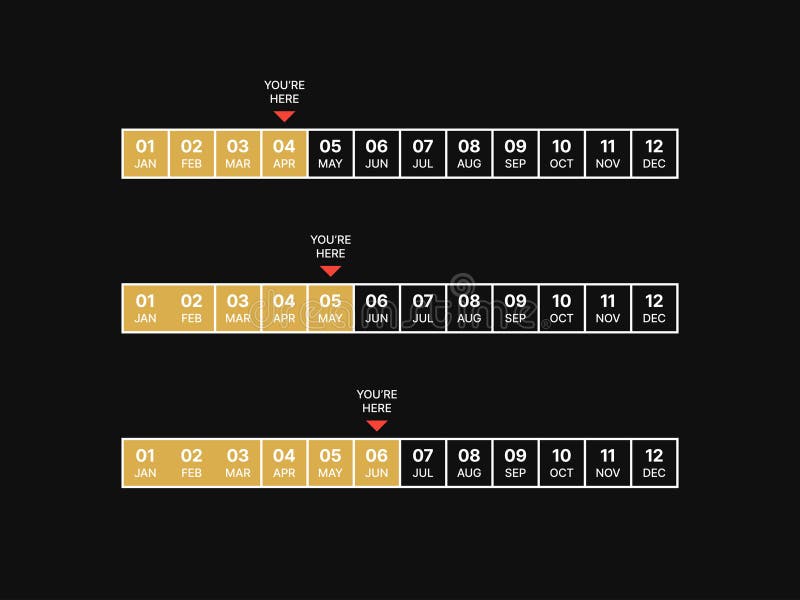 Visual Guidance for March To May. Vector Illustration Stock ...