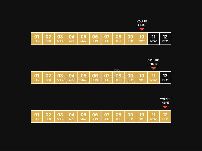 Visual Guidance for October To December. Vector Illustration Stock ...