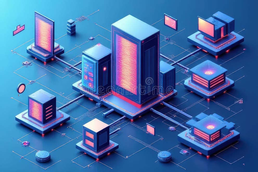 Visual Guide To Server Management and Hosting Stock Illustration ...