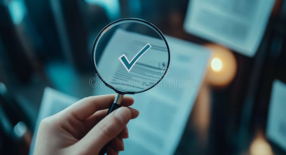 A Visual of a Hand with a Magnifying Glass Inspecting a Checklist ...