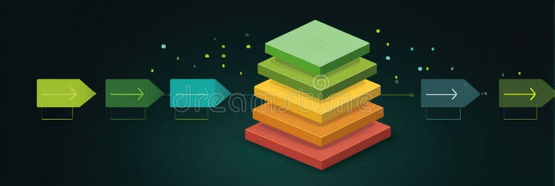 Visual Hierarchy Infographic Demonstrates Stacked Elements with Arrow ...